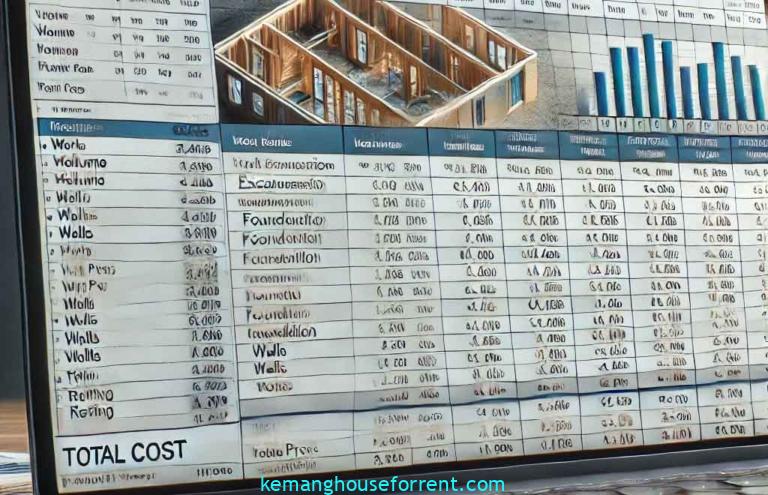 Contoh RAB Bangunan Rumah dalam Format Excel - Kemang House for Rent